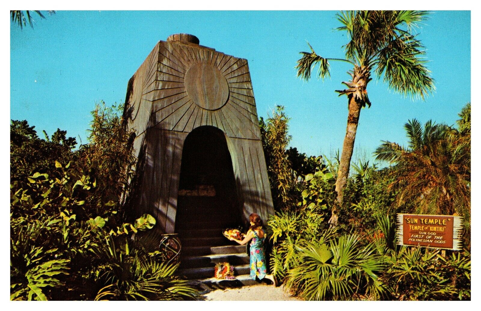 Sun Temple Kon Tiki Tiki Gardens Indian Rocks Beach FL Vintage Postcard ...