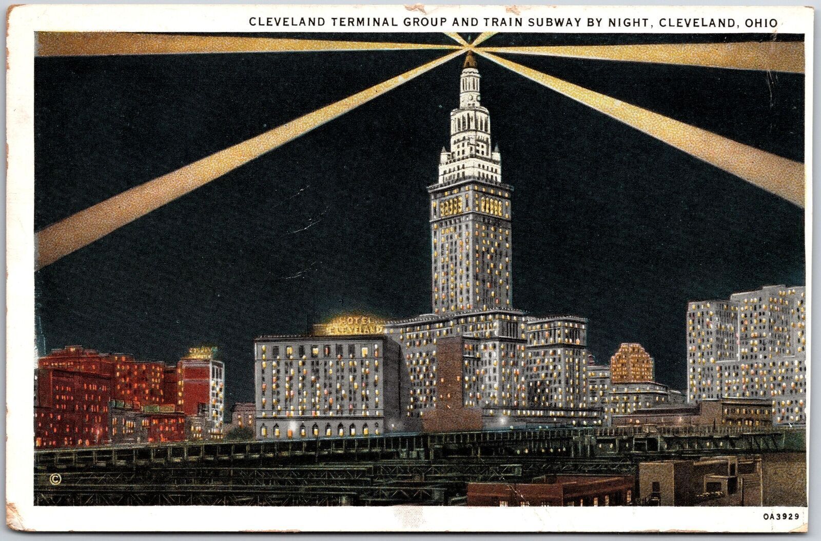 Cleveland Terminal Group & Train Subway By Night Cleveland Ohio Posted ...