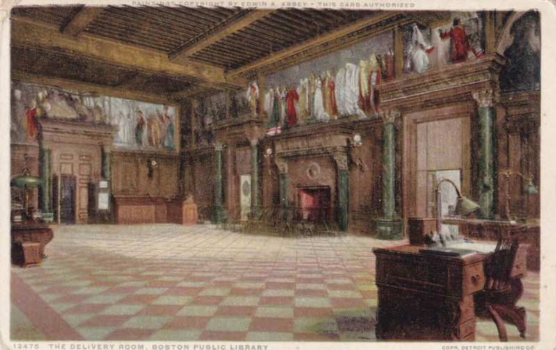 BOSTON, Massachusetts, 1910-1920s; The Delivery Room, Boston Public ...