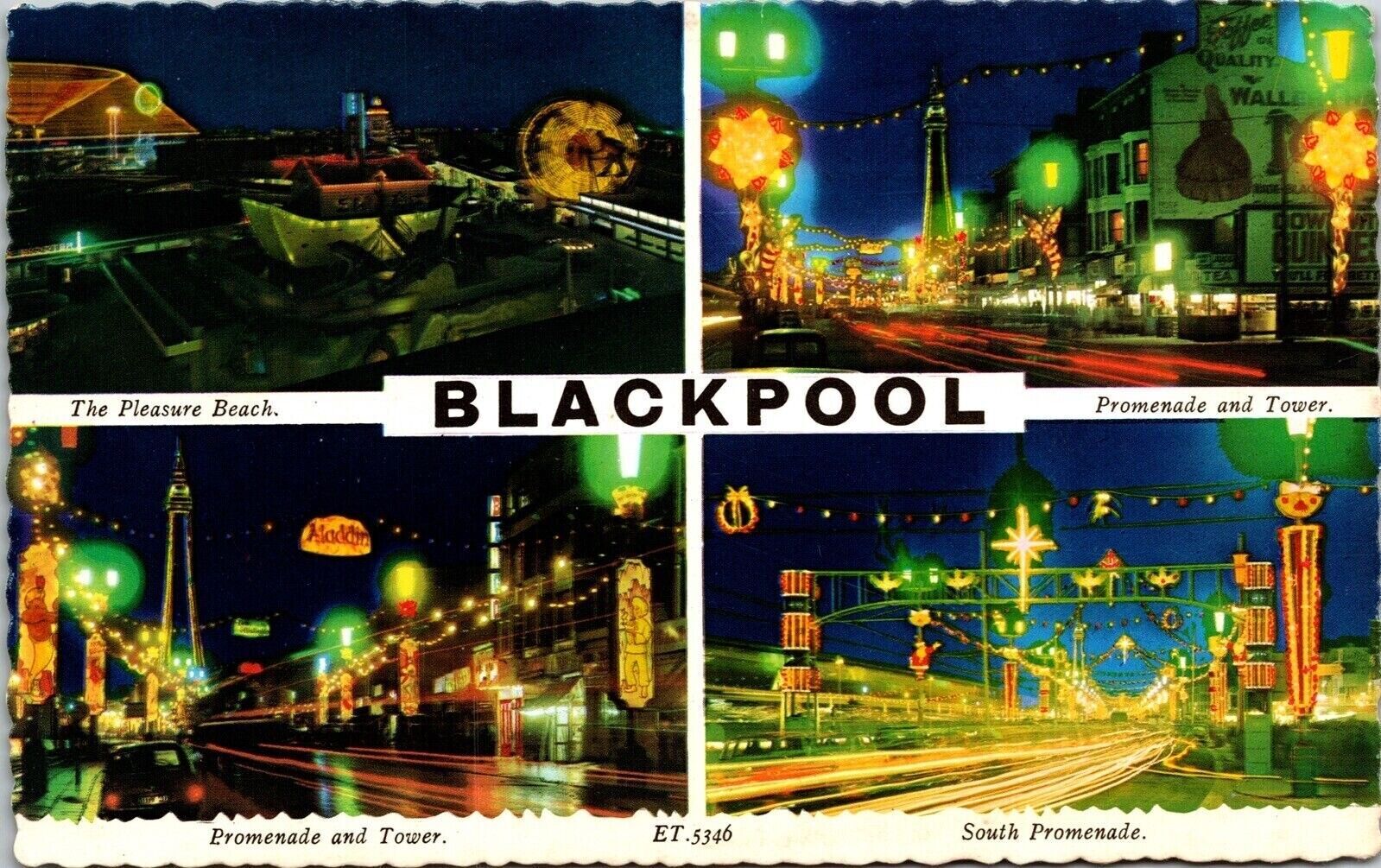 Blackpool Pleasure Beach Promenade Tower Multiview Wob Note Pm Postcard ...