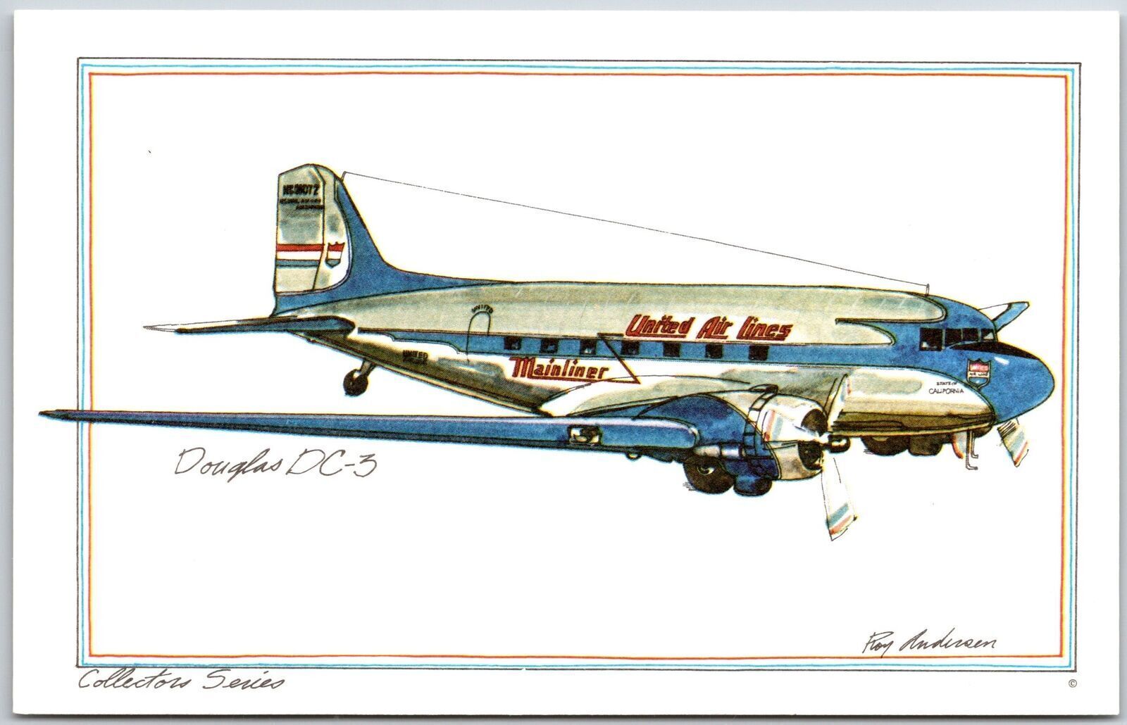 Airplane Douglas DC-3 Transport Plane 1937 United Service Airline ...
