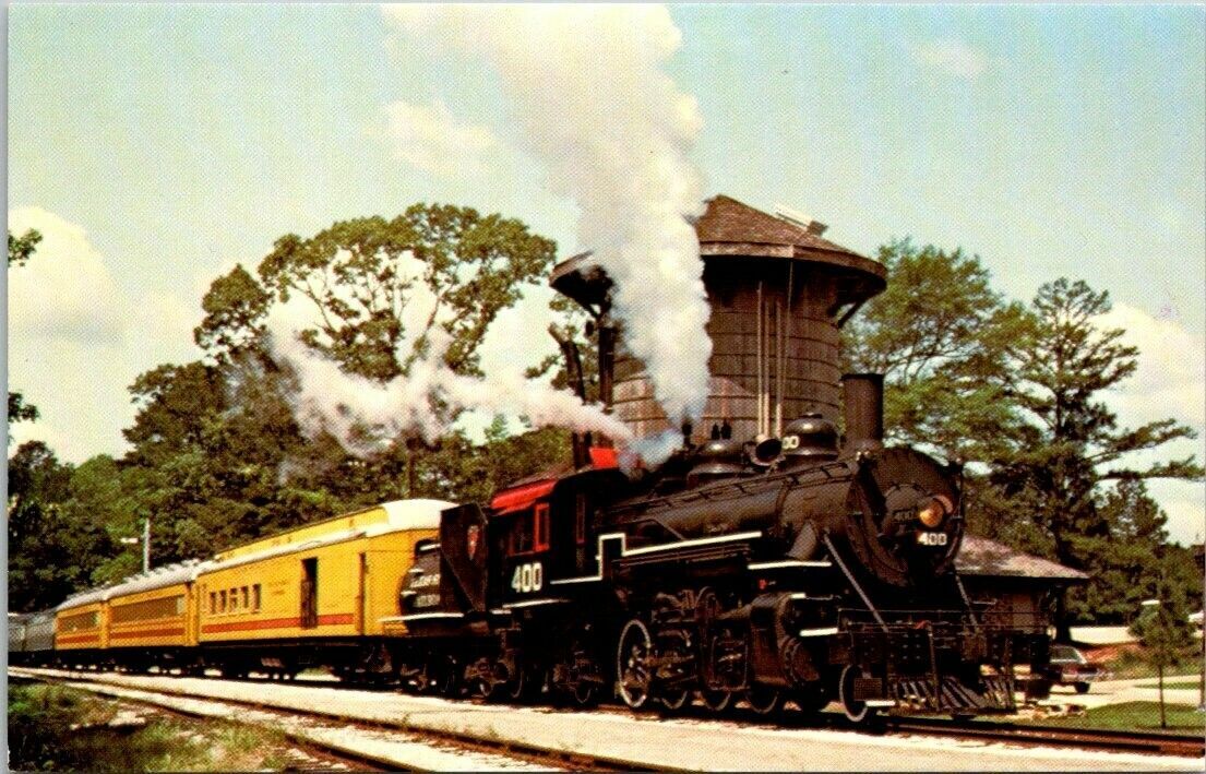 Postcard~Texas State Railroad~Steam Locomotive~Rusk, TX~Water Tower~A23 ...
