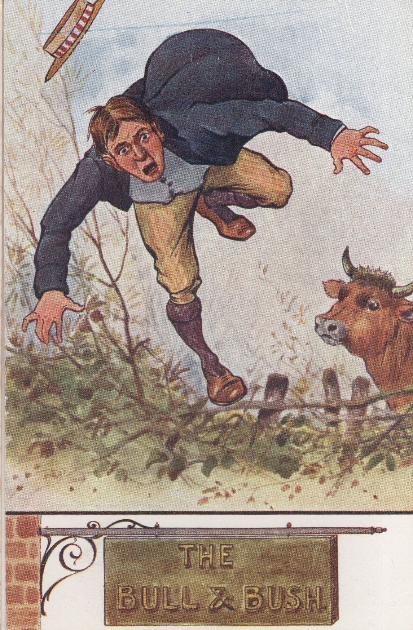 The Bull & Bush Pub Sign Howe Vertigen & Co Comic Old Postcard | Topics ...