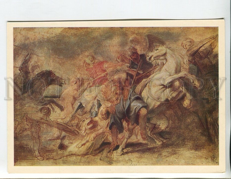458197 USSR 1979 year Peter Paul Rubens hunting for lions Hermitage old ...