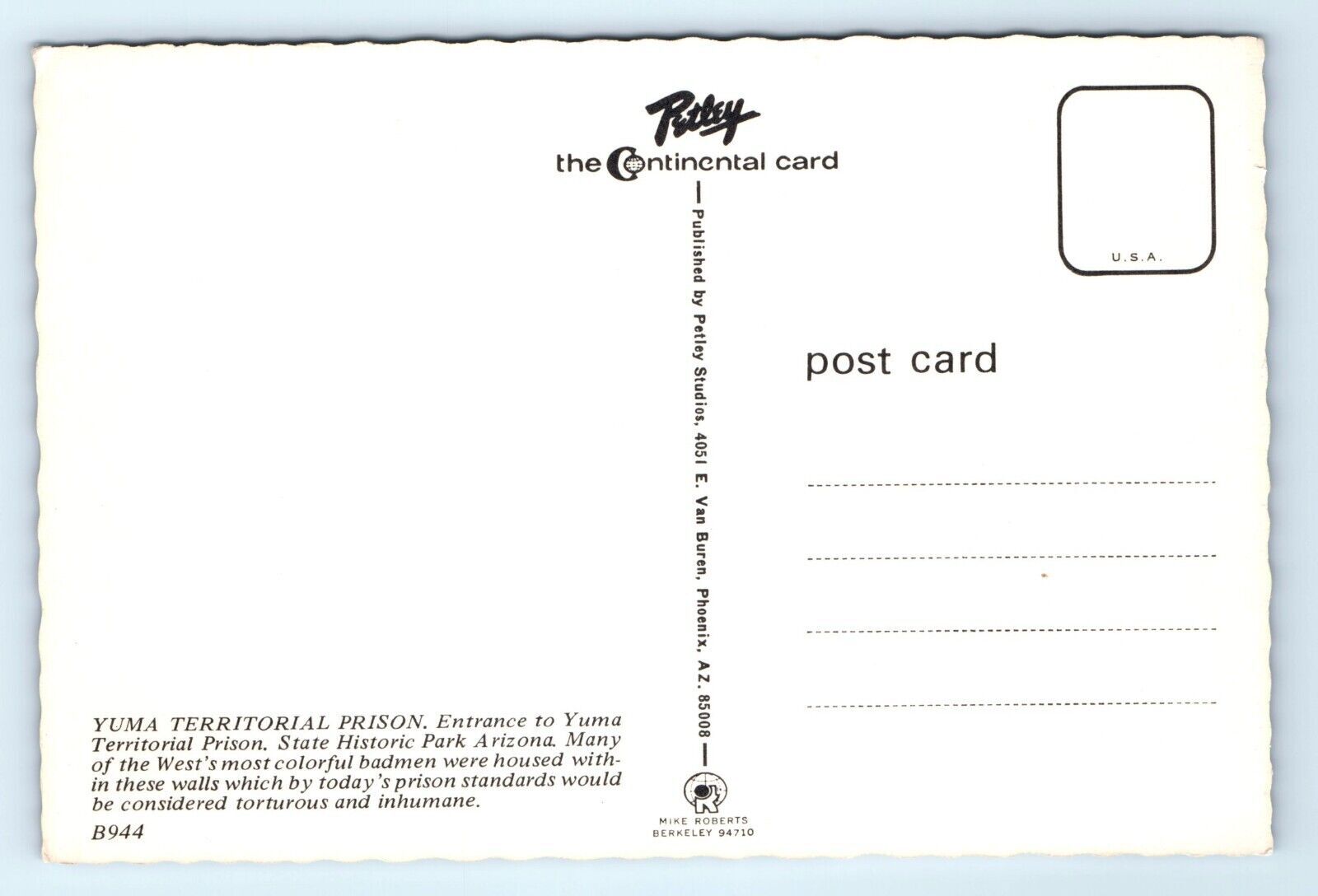 Yuma Territorial Prison Entrance Yuma AZ Postcard | United States ...