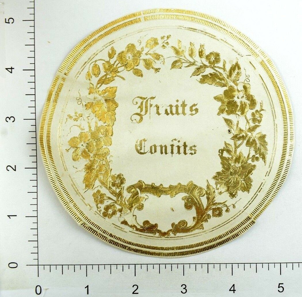 1870's-80's Dresden Fruits Confits Candy Tin Can Label vintage Original ...