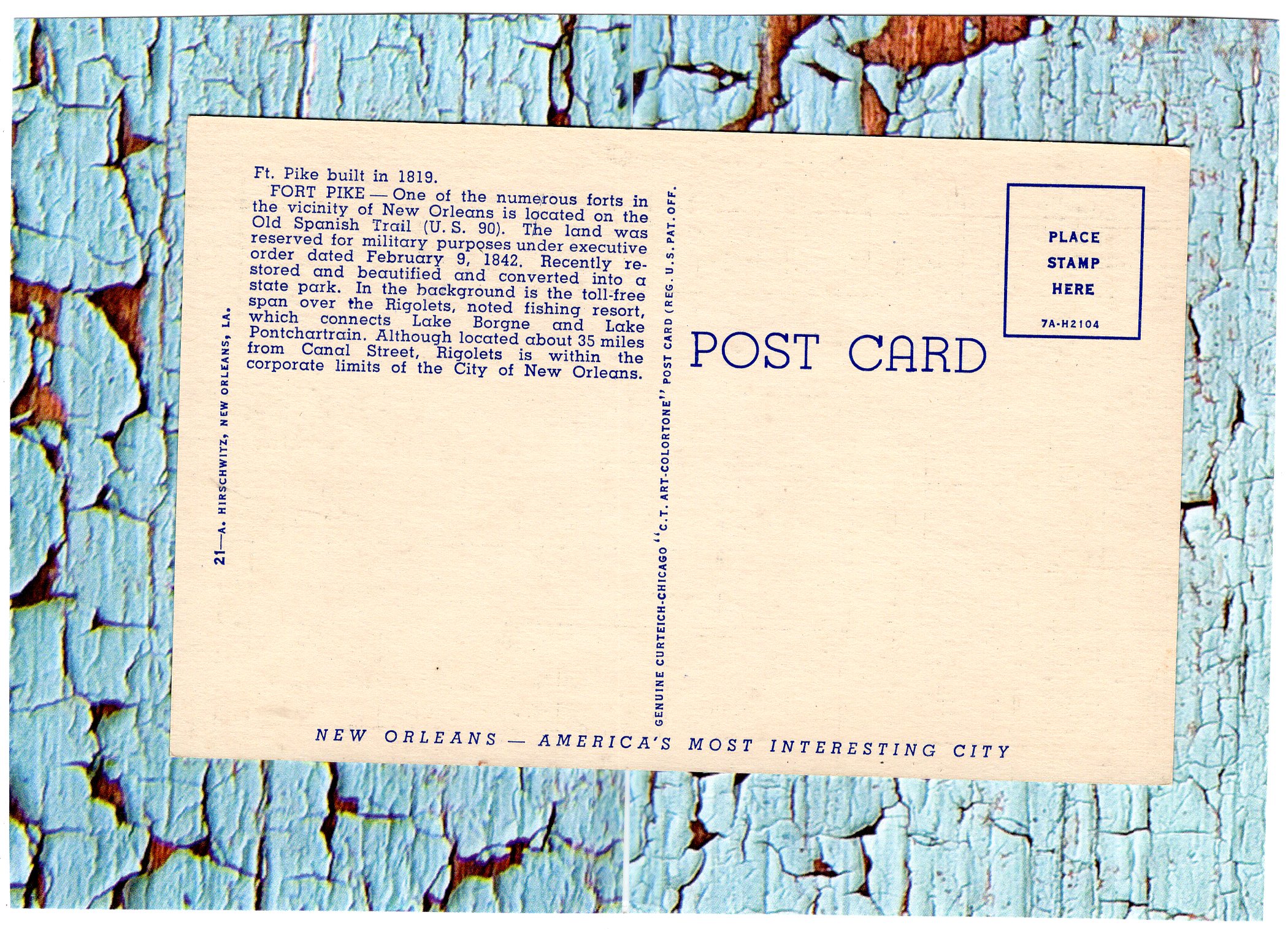 Fort Pike and Rigolets River Bridge, New Orleans, Scenic Postcard ...