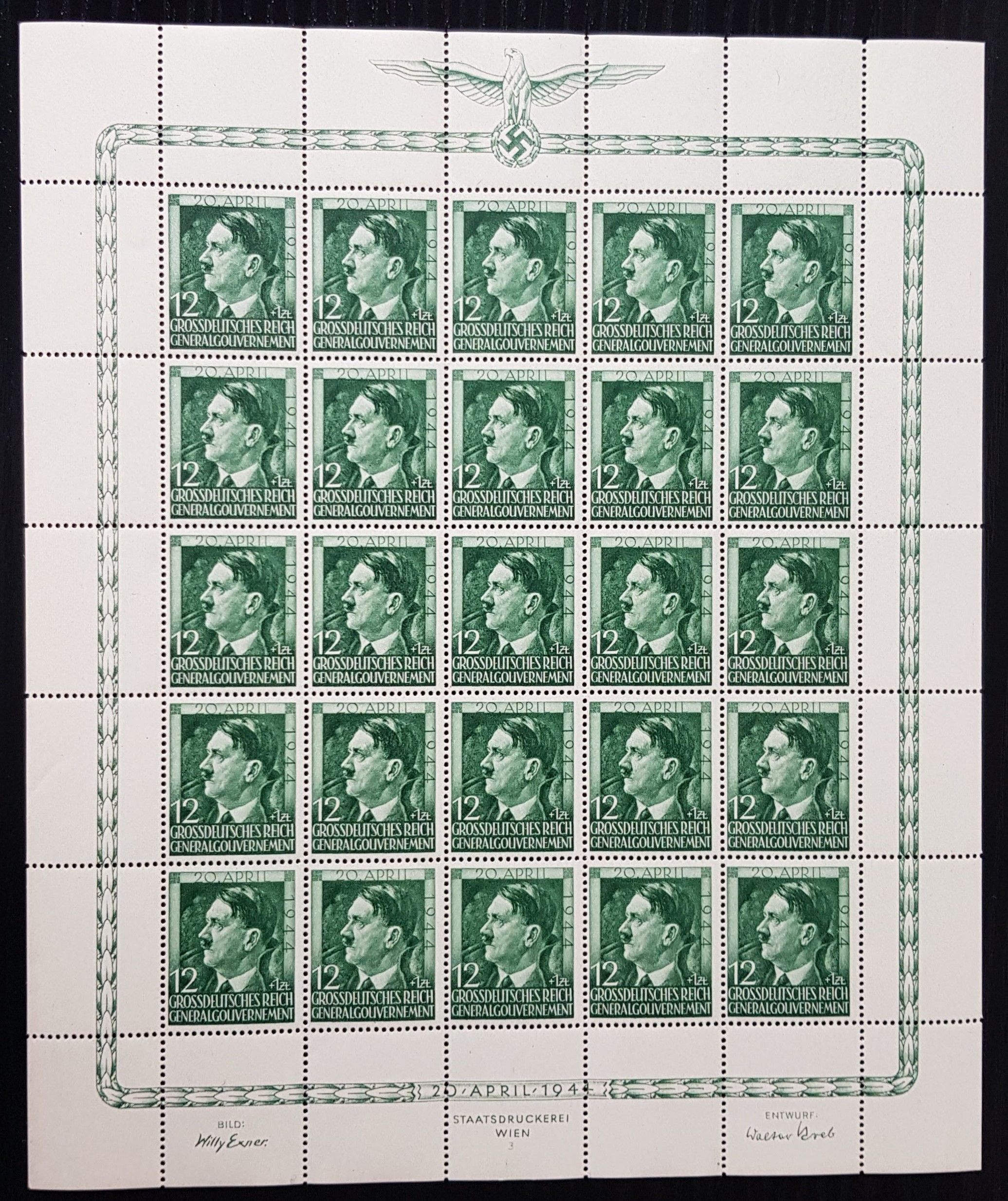 German Third Reich General Government OCC Adolf Hitler Full SET Sheets ...