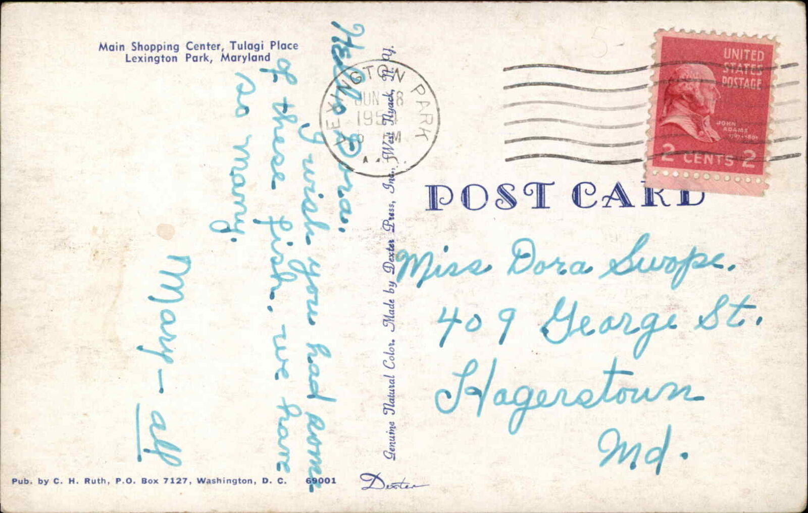 Lexington Park MD Tulagi Place Shopping Center c1950s Postcard Cars ...