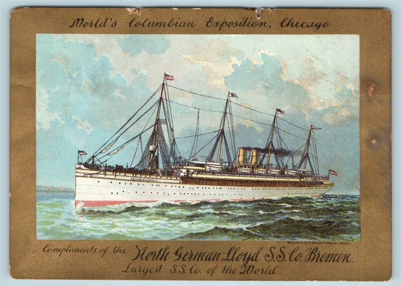 AD Cards North German Lloyd Bremen Steamship Company 1893 World's Fair ...