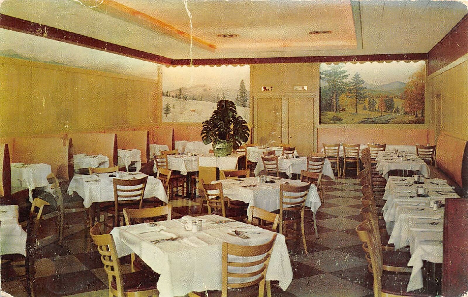 Rutland Vermont 1960s Postcard The Fairmont Restaurant Dining Room ...