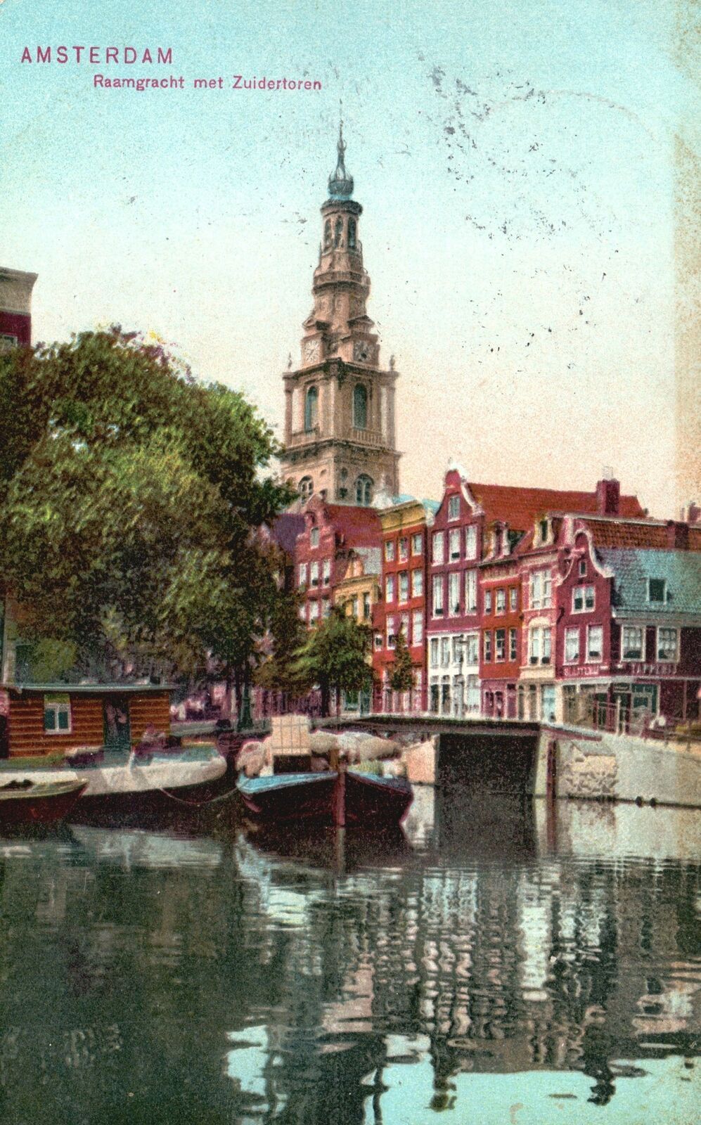 Vintage Postcard Amsterdam Raamgracht Met Zuidertoren Amsterdam ...