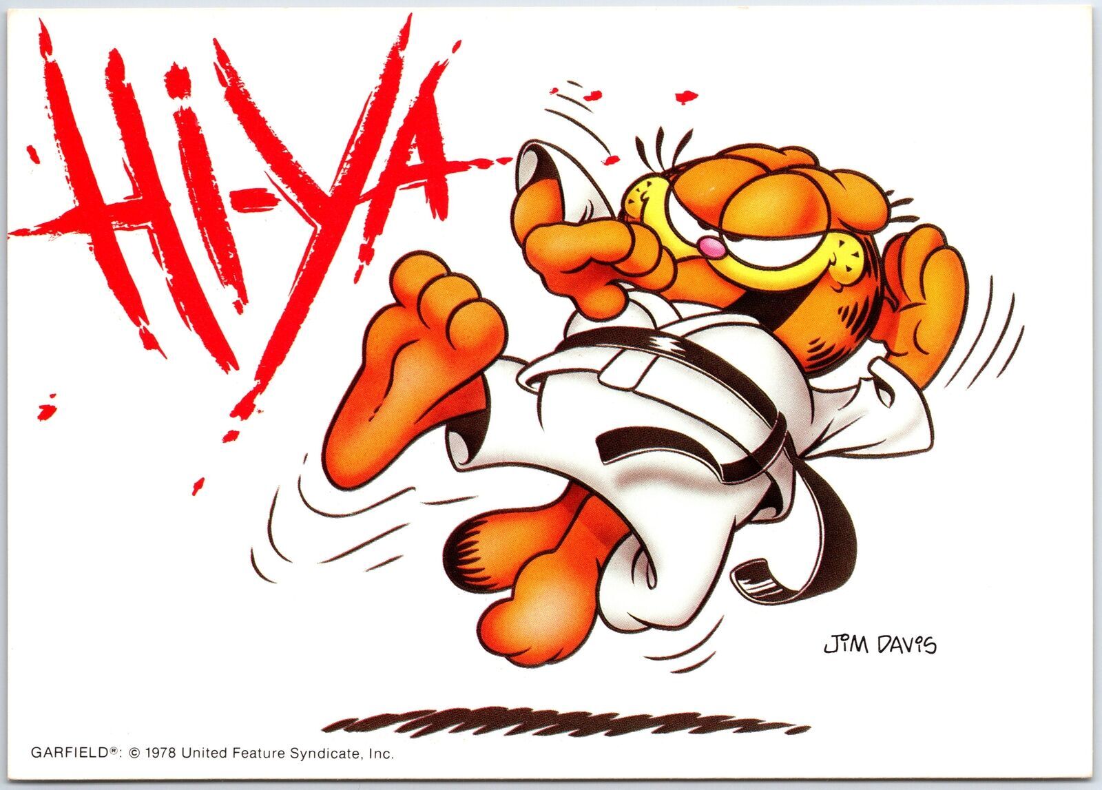 Vintage Postcard Continental Size Garfield Humor "Hi-Ya" Karate Kick ...