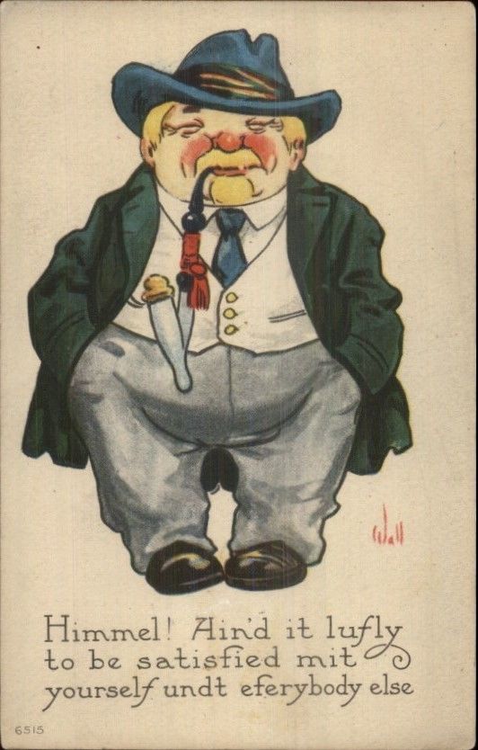 Bernhardt Wall - Fat Man in Suit Smoking Fancy Pipe - NICE ART c1910 ...