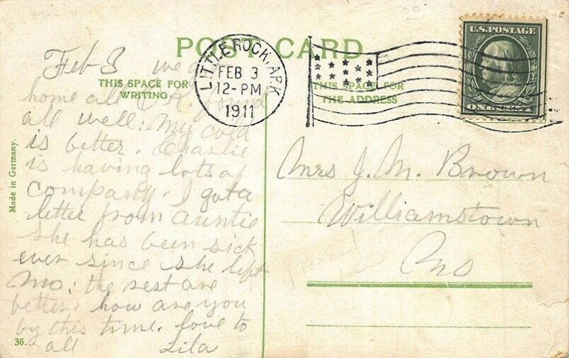 Little Rock AR Baring Cross Bridge Railroad Train 1911 Postcard ...