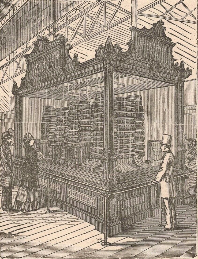 1876 Blank Books by W.F. Murphy's Sons Engraving Victorian Original ...