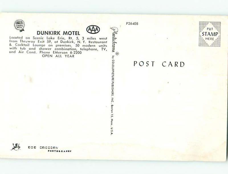 Pre-1980 DUNKIRK MOTEL Dunkirk New York NY s7955@ | United States - New ...