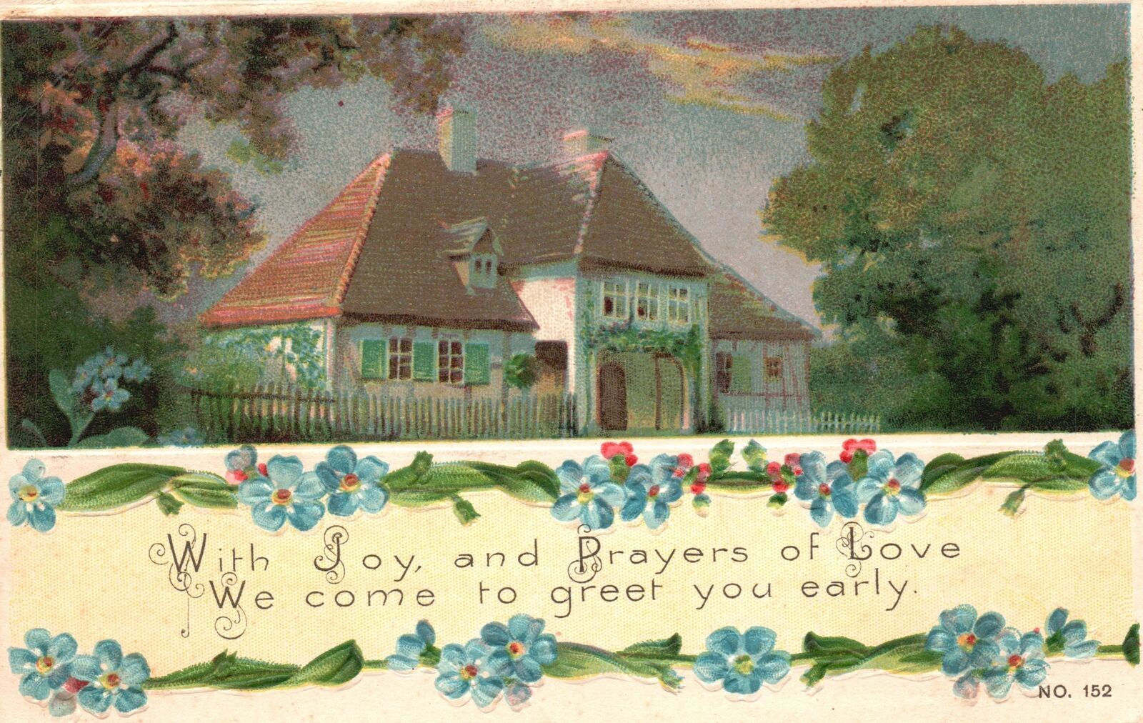 Vintage Postcard 1909 Remembrance Home Forget Me Nots Joy And Prayers ...