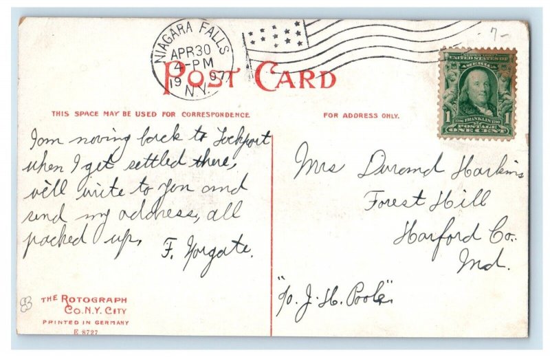 1907 Fishing Boats Passenger Rustic Bridge Olcott New York NY Rotograph ...