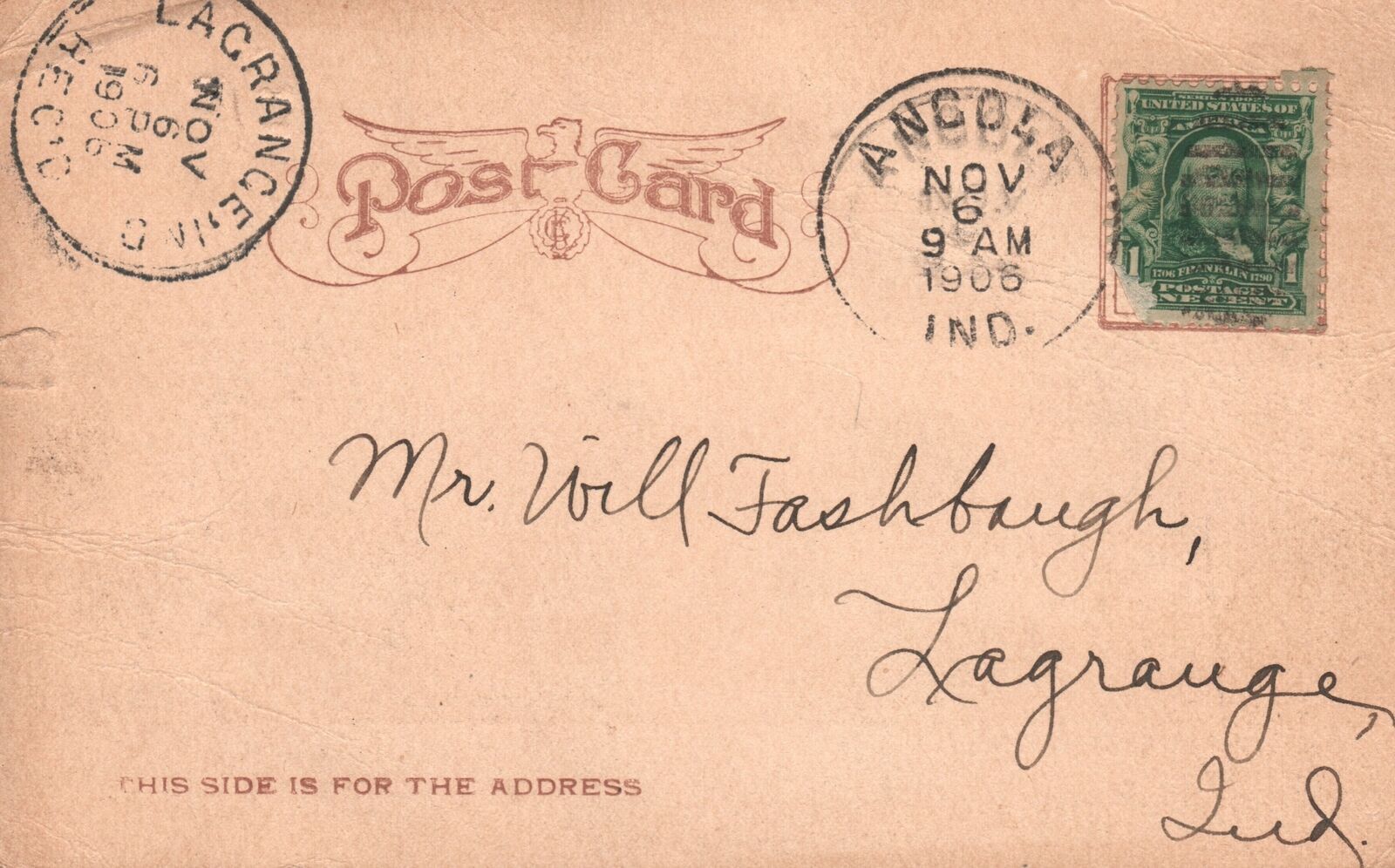 Vintage Postcard 1906 Opera House Block Angola Indiana IN E.C. Kropp Co ...