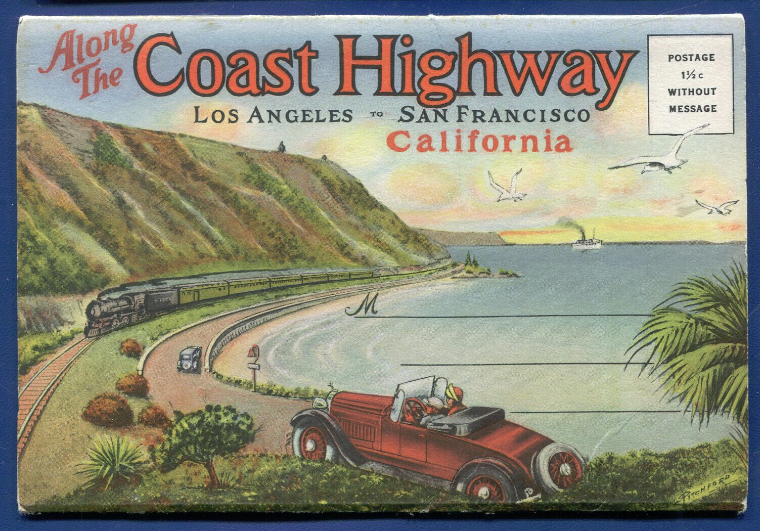 Along Coast Highway California Ventura River Conejo Grade Postcard ...