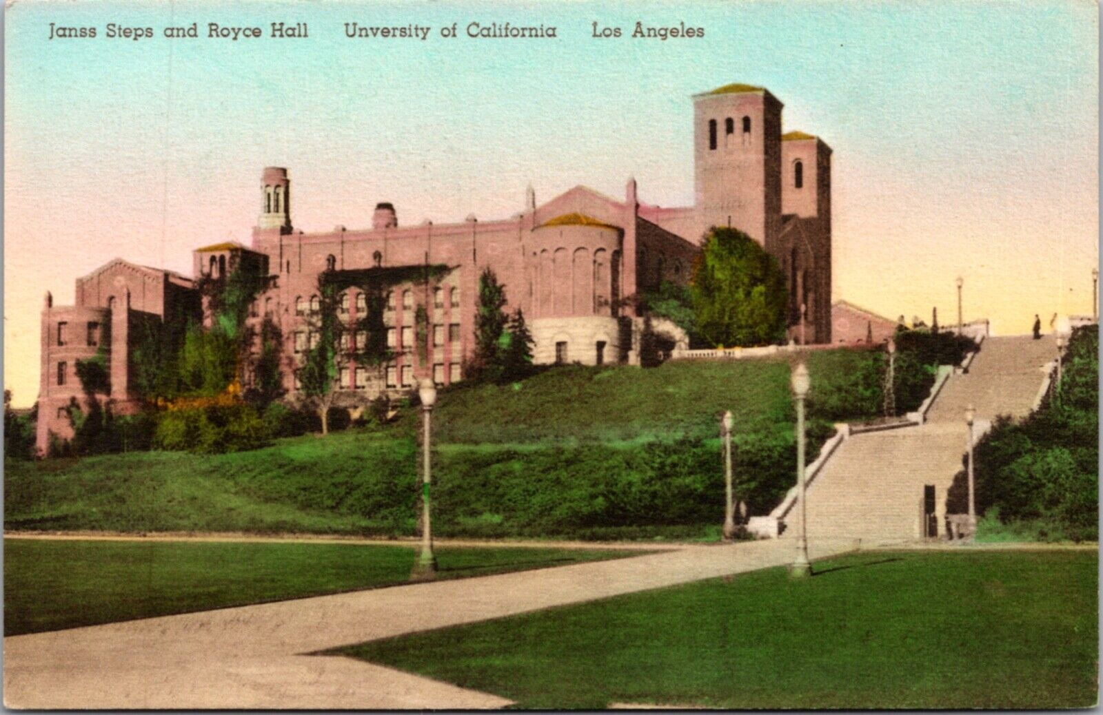 Hand Colored PC Janss Steps and Royce Hall University of California Los ...