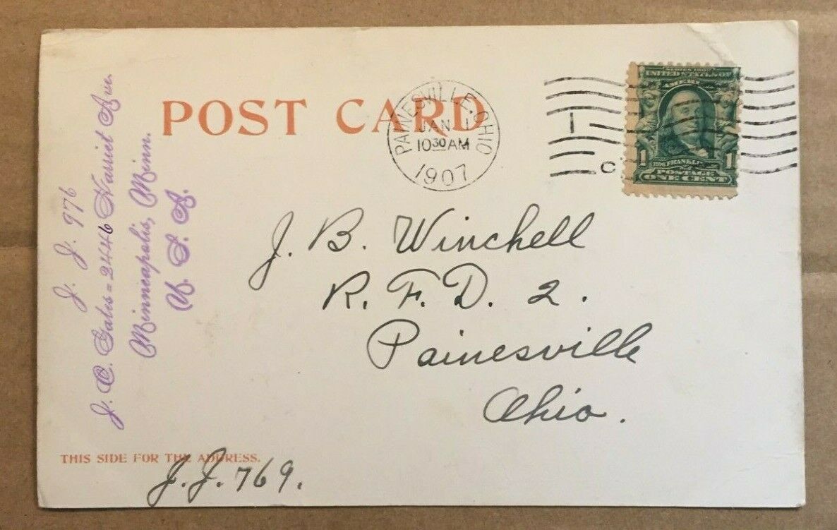 Vintage Used 1907 Penny Postcard Nicollet AVE., Minneapolis Minn. Horse ...