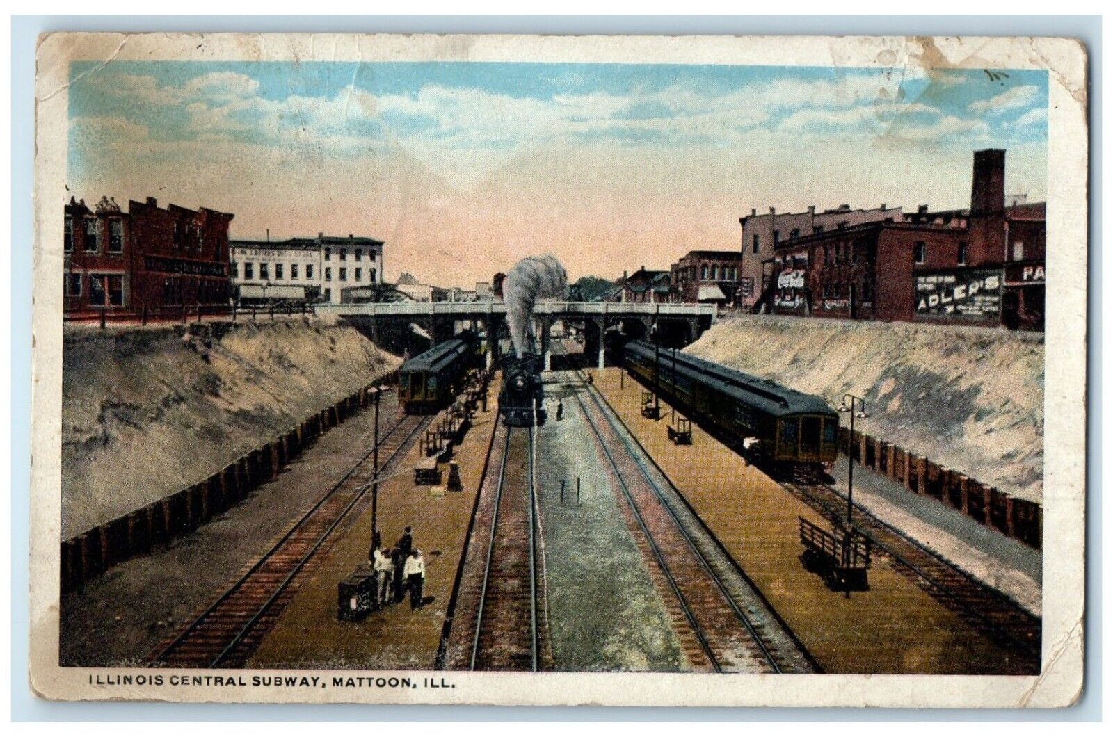 1922 Illinois Central Subway Locomotive Train Rail Mattoon Illinois IL ...