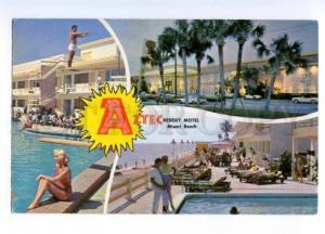 173341 USA ADVERTISING AZTEC hotel Miami Beach photo postcard | Topics ...