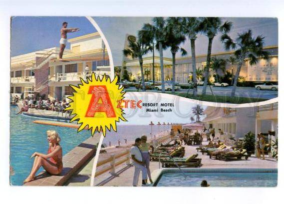 173341 USA ADVERTISING AZTEC hotel Miami Beach photo postcard | Topics ...