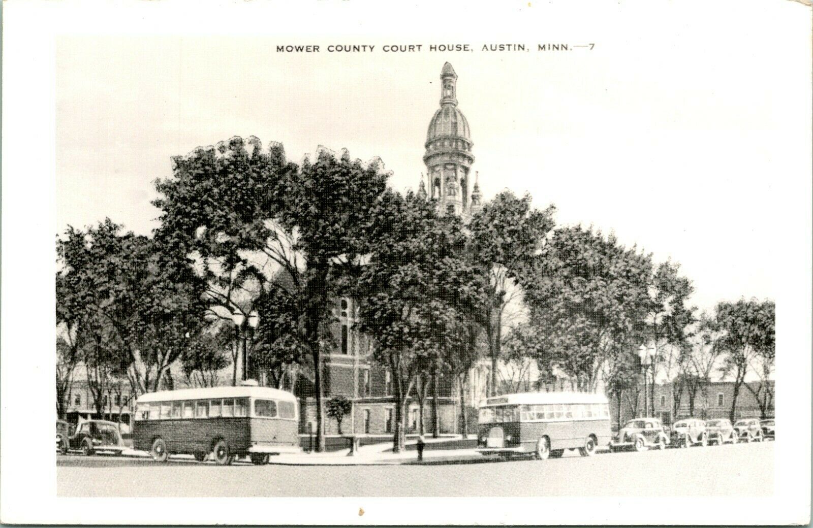 Vtg Postcard RPPC 1940s - Mower County Court House - Austin MN Street ...