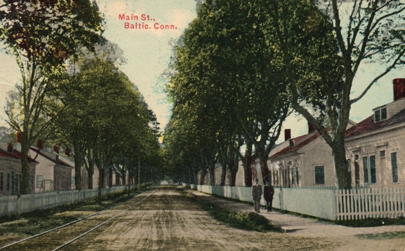 Vintage Postcard 1912 Main Street Baltic Connecticut CT Pub Danzigfer ...