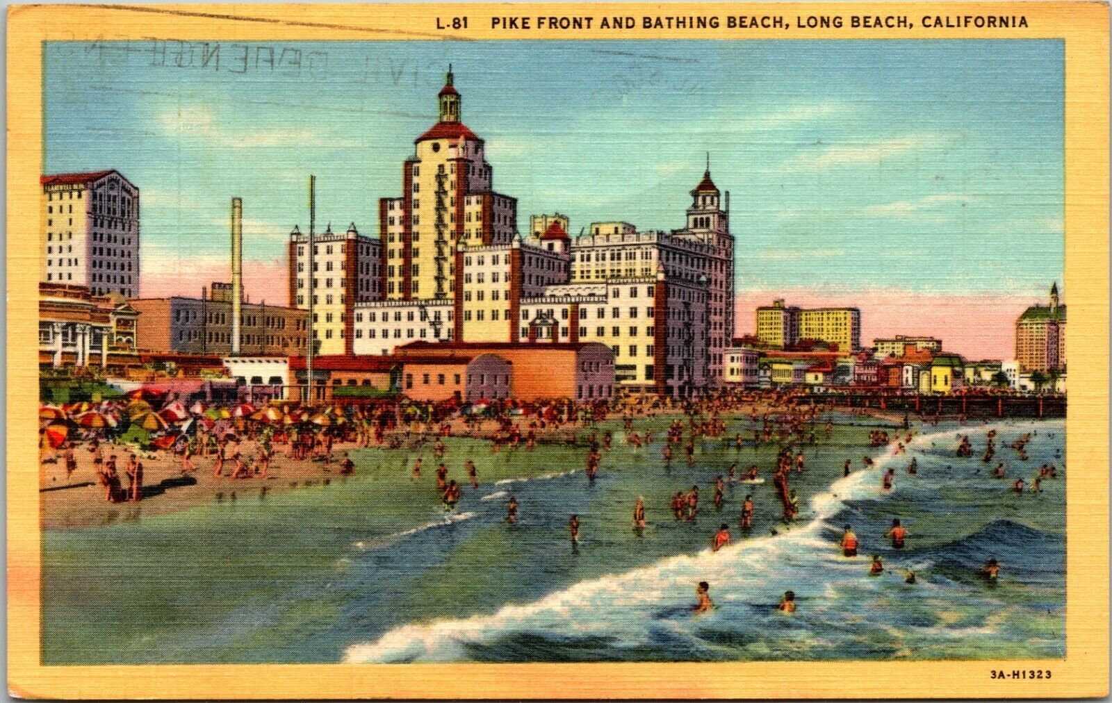 Long Beach California CA Pike Front & Bathing Beach Linen Vintage ...