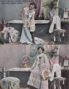 Get In My Bath Bathtub Washing With Sexy Lady 2x Risque Antique ...