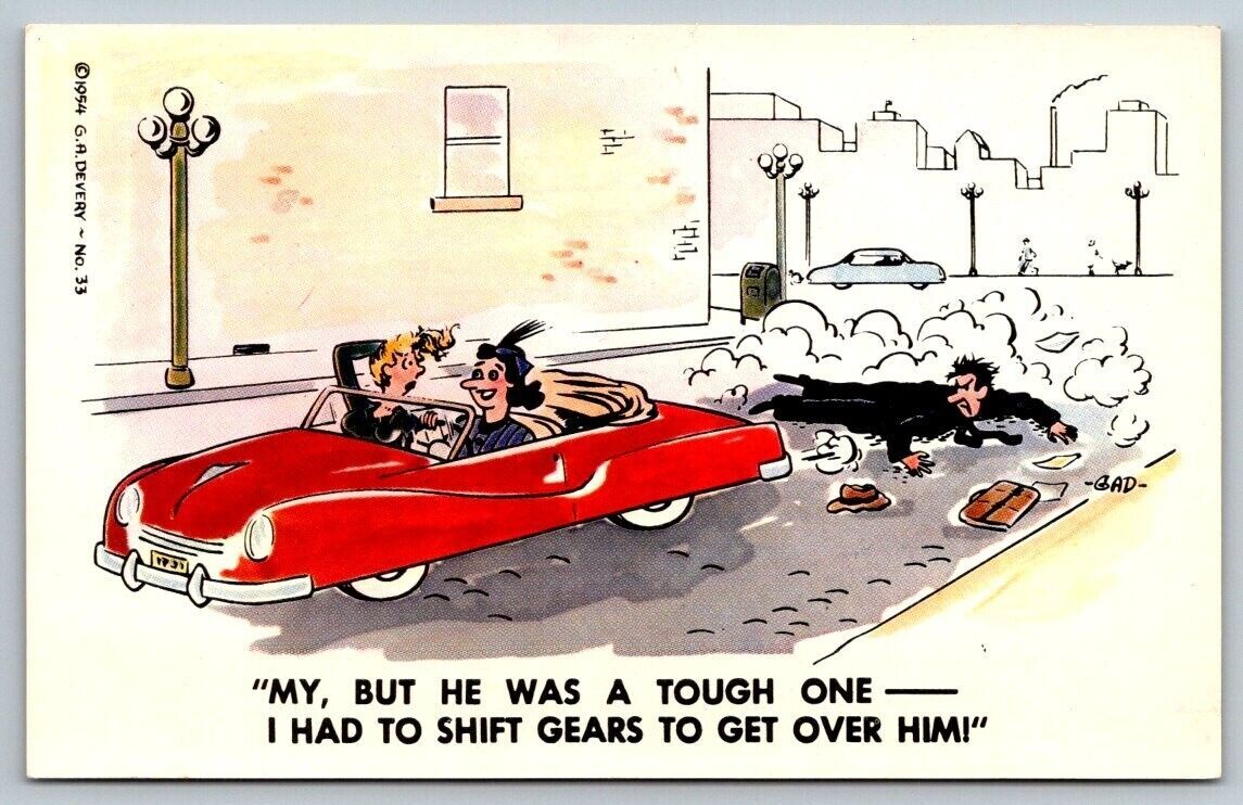 Vintage Saucy Cartoon Humor Postcard - Dumping a Man | Other / Unsorted ...