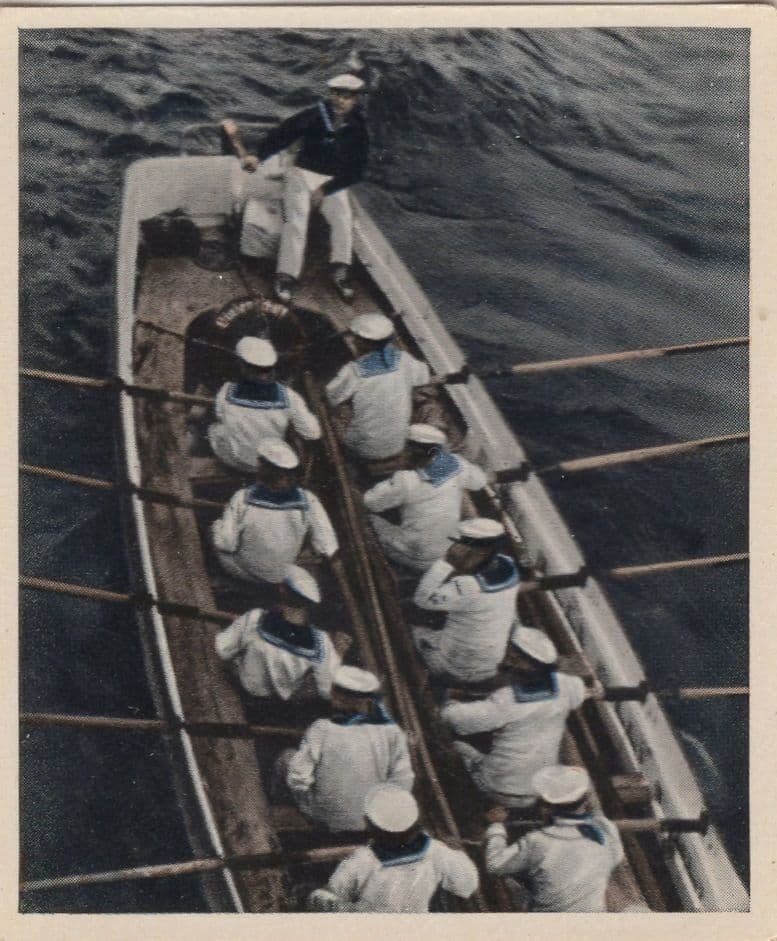 Captain Naval Ship Sailors 1930s Rowing Exercise German Cigarette Card ...