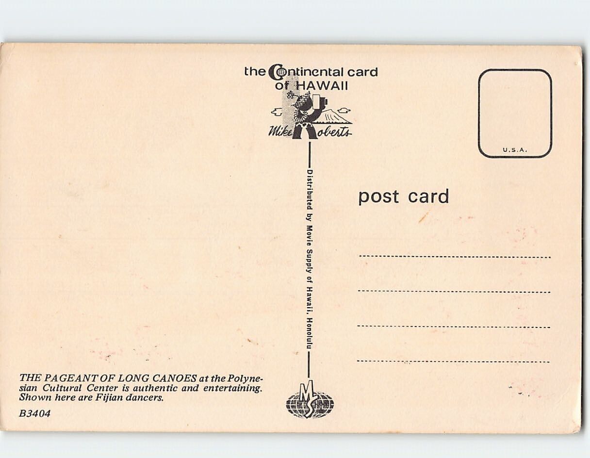 Postcard The Pageant of Long Canoes Polynesian Cultural Center Hawaii ...