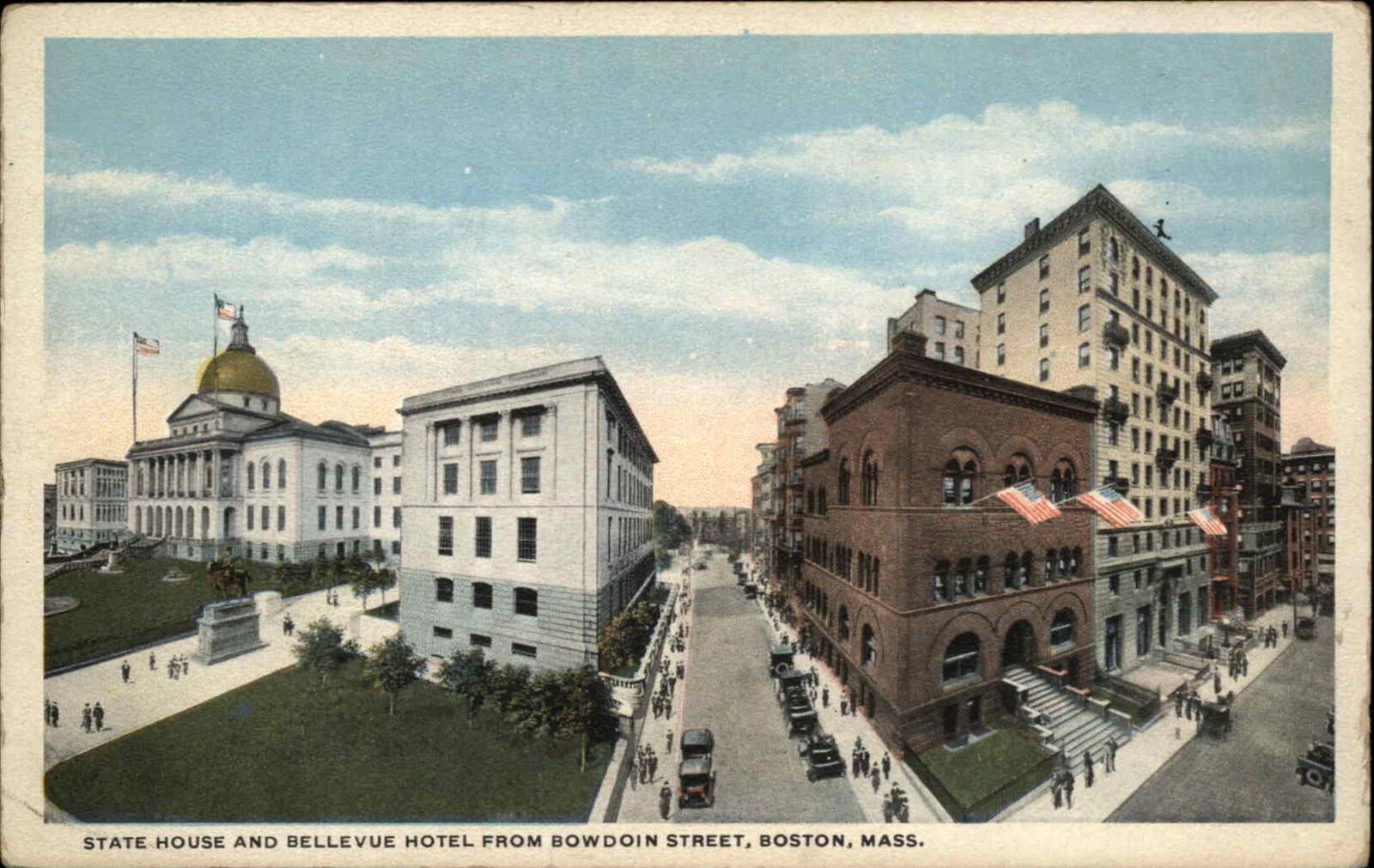 Boston Massachusetts MA State House Bird's Eye View c1920s-30s Postcard ...
