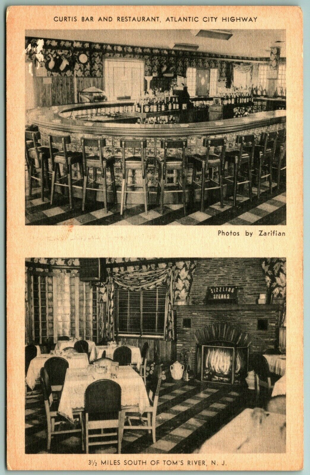 The Curtis Bar & Restaurant Atlantic City Hwy Toms River NJ Linen ...