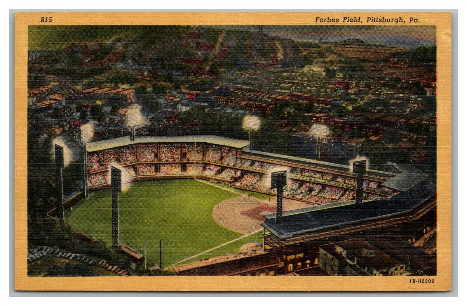 Postcard PA Pittsburgh Pennsylvania Aerial View Forbes Field Baseball ...