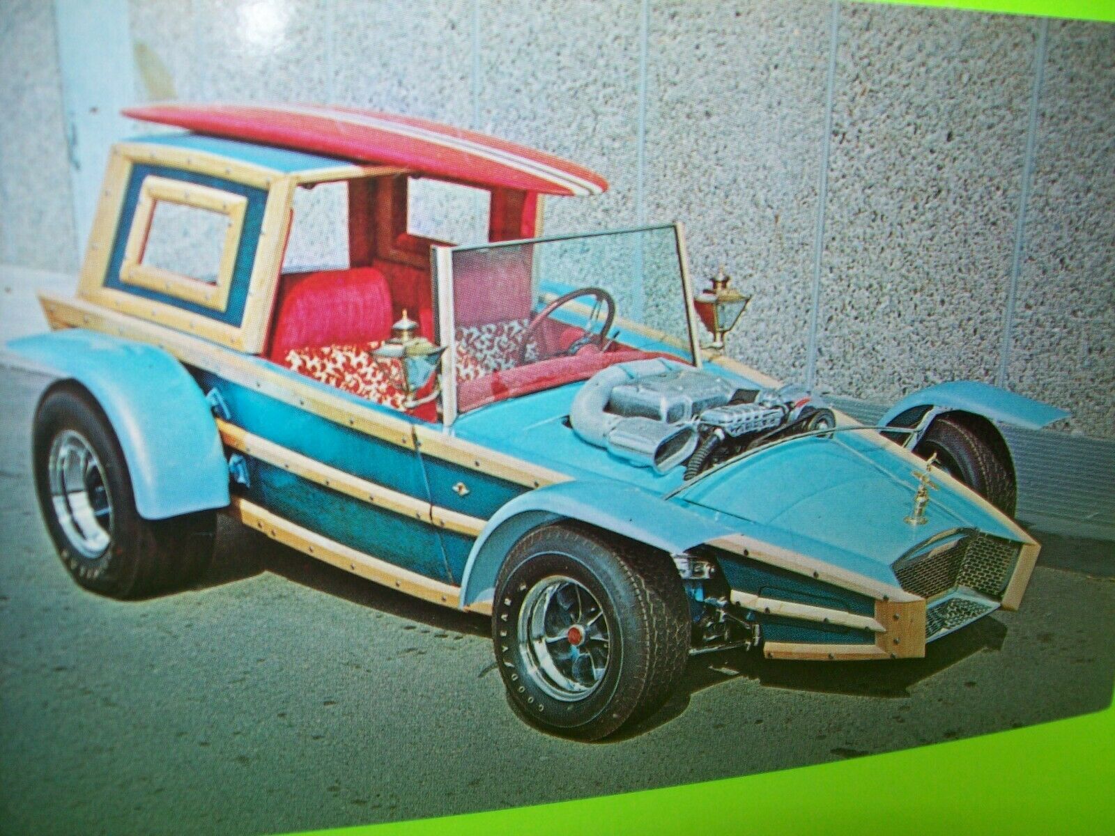 Calico Surfer Postcard Surf Woody Beatnik Hot Rod Car Barris 1965 ...