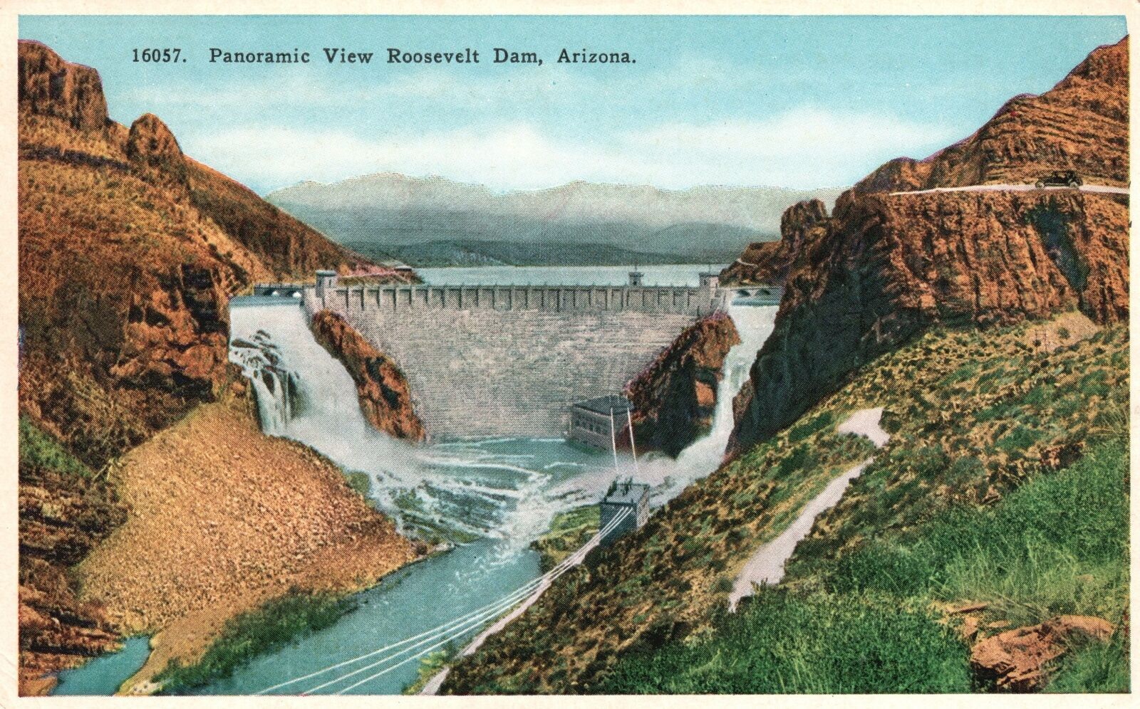 Vintage Postcard 1920's Panoramic View Roosevelt Dam northeast Phoenix ...