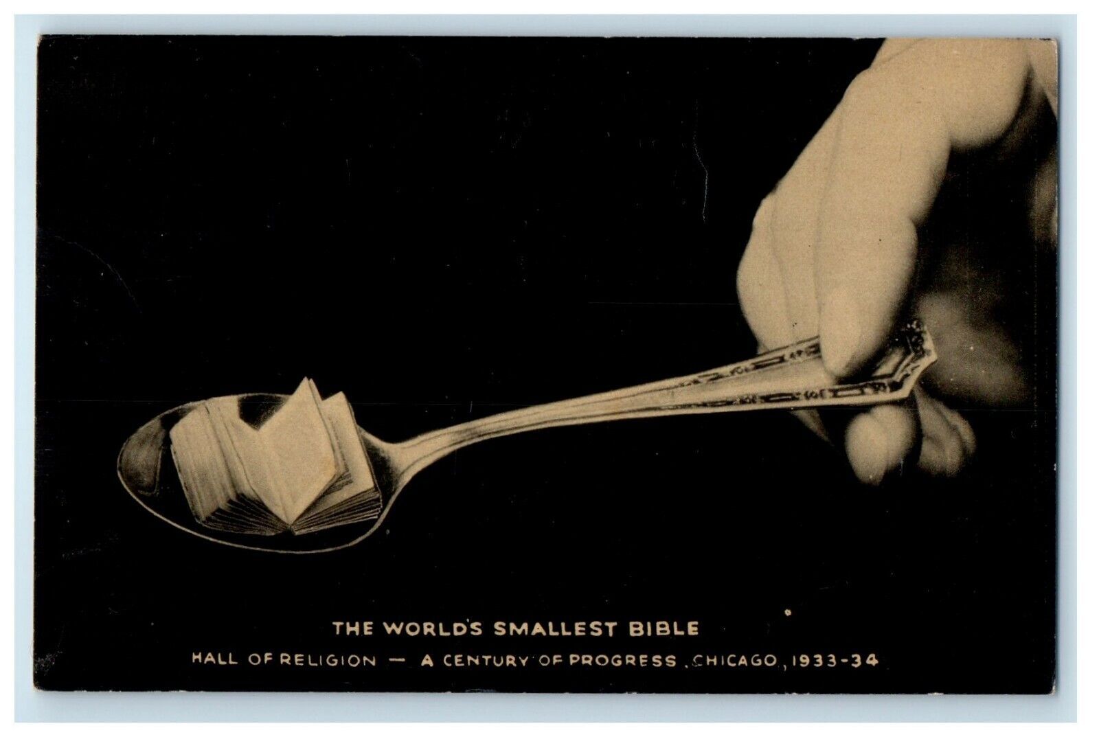 1934 World's Smallest Bible Hall Religion Century Progress World's Fair ...