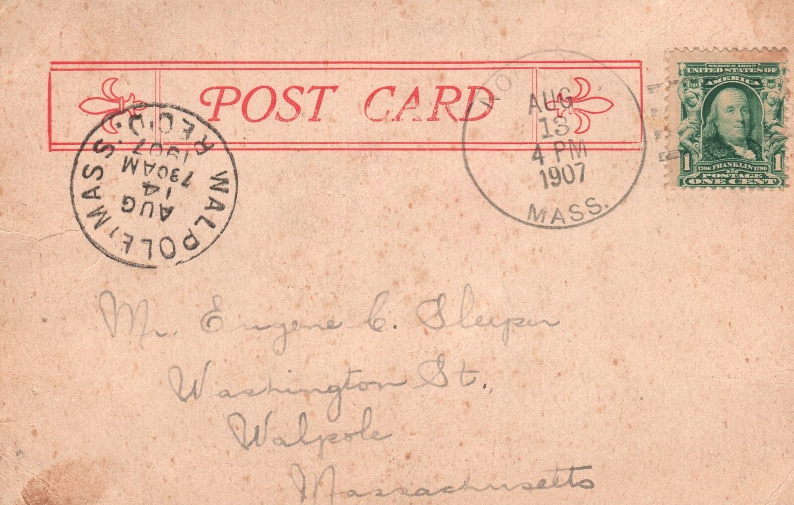 Vintage Postcard 1907 Portrait of an Old Man Face with Hat on Leaves ...