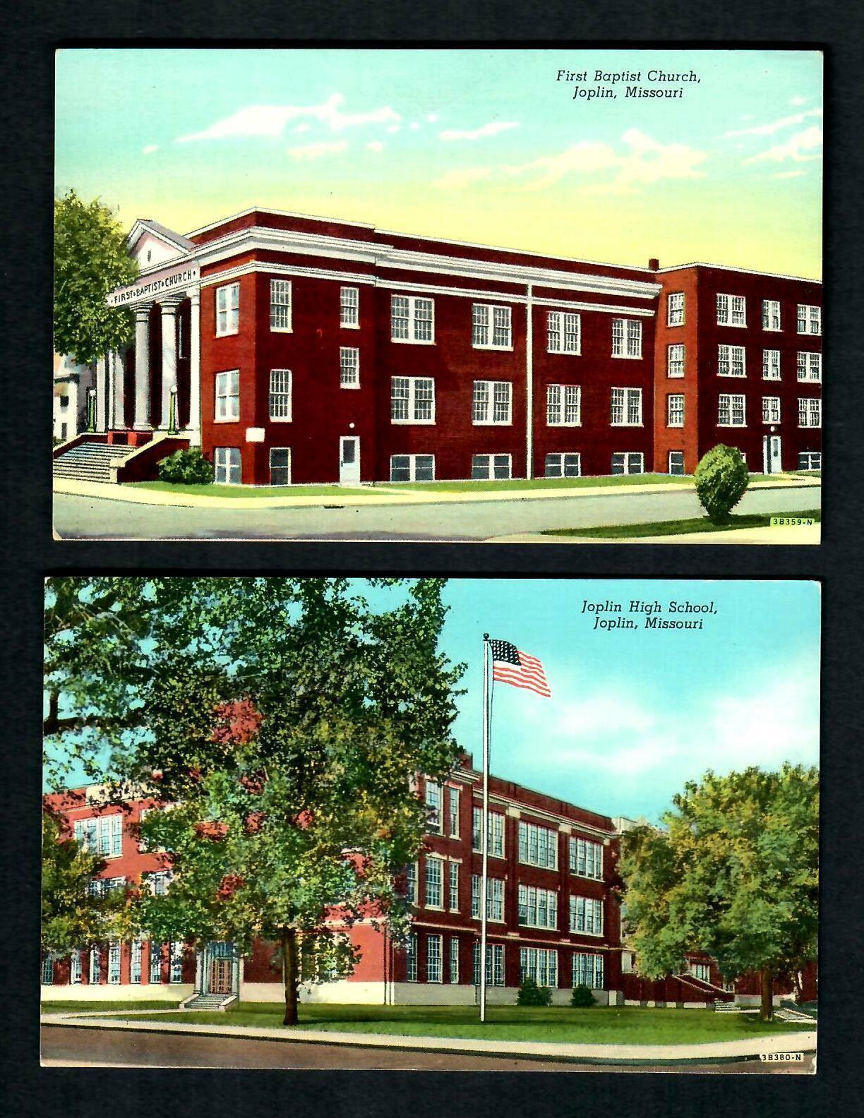 H83 Joplin, Mo. First Baptist Church, Joplin High School Front Flag on ...