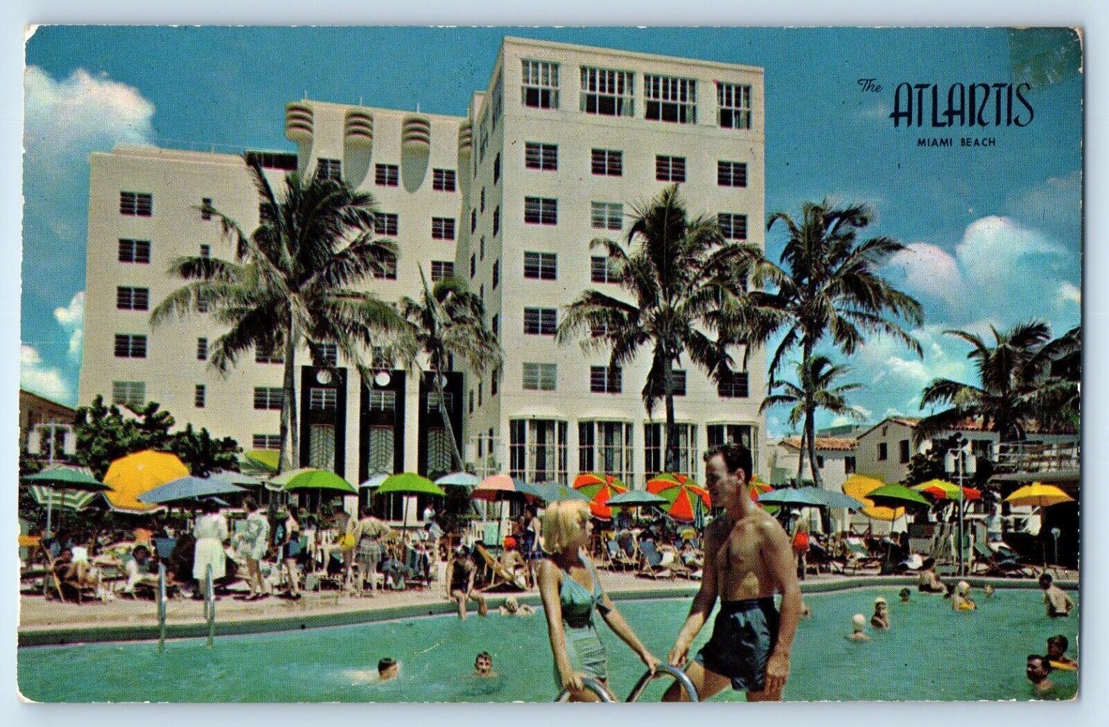 c1960 Miami Beach Florida Postcard Atlantis Hotel Pool Cabana Club ...