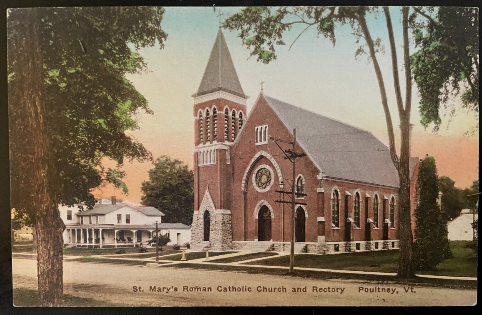 Vintage Postcard 1907-1915 St. Mary's Catholic Church, Poultney ...