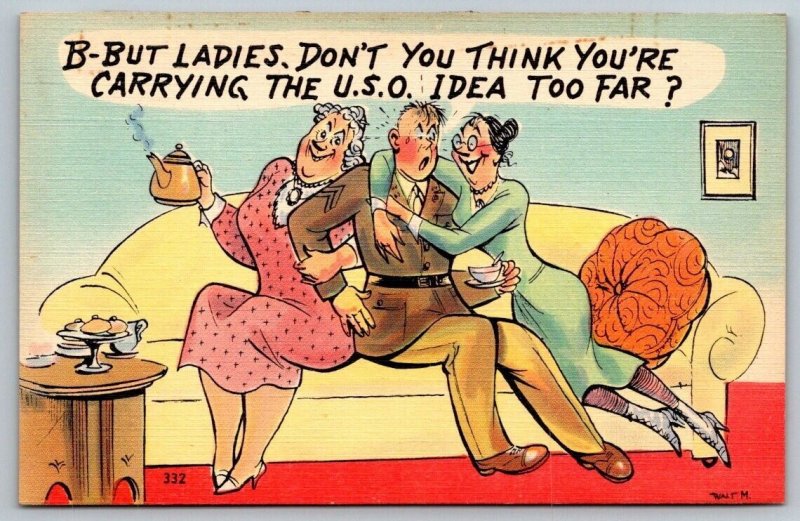 Vintage Saucy Cartoon Humor Postcard - US Army - WW2 - 82nd 101st ...