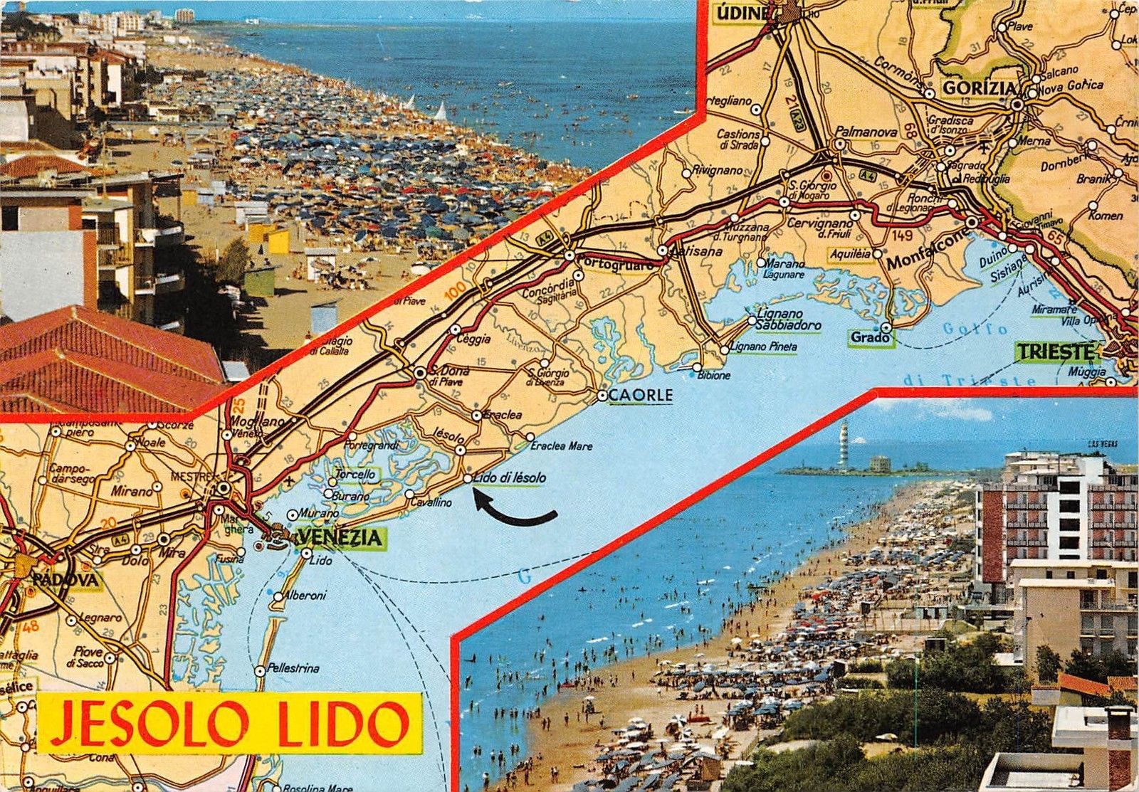 BG6488 jesolo lido map cartes geographiques italy | Europe - Italy ...