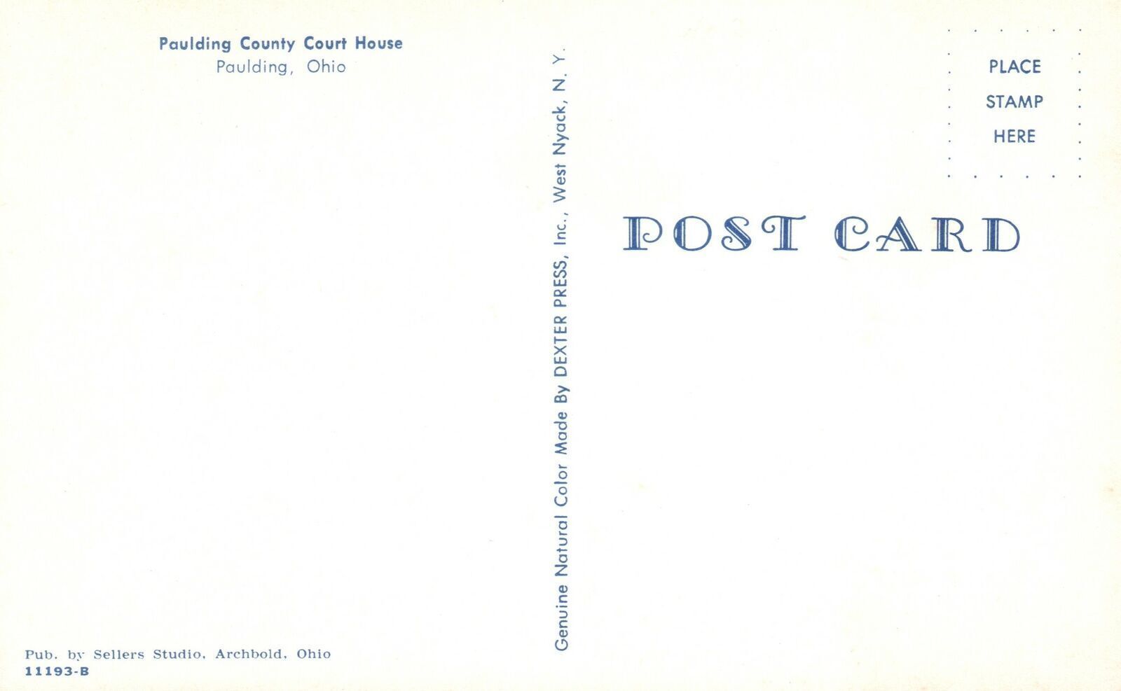 Vintage Postcard View of The Paulding County Court House Paulding Ohio ...